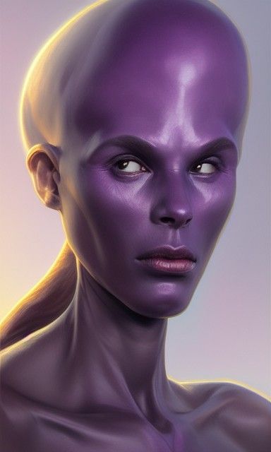 Gentle purple skinned anthropomorphic alien - AI Generated Artwork ...