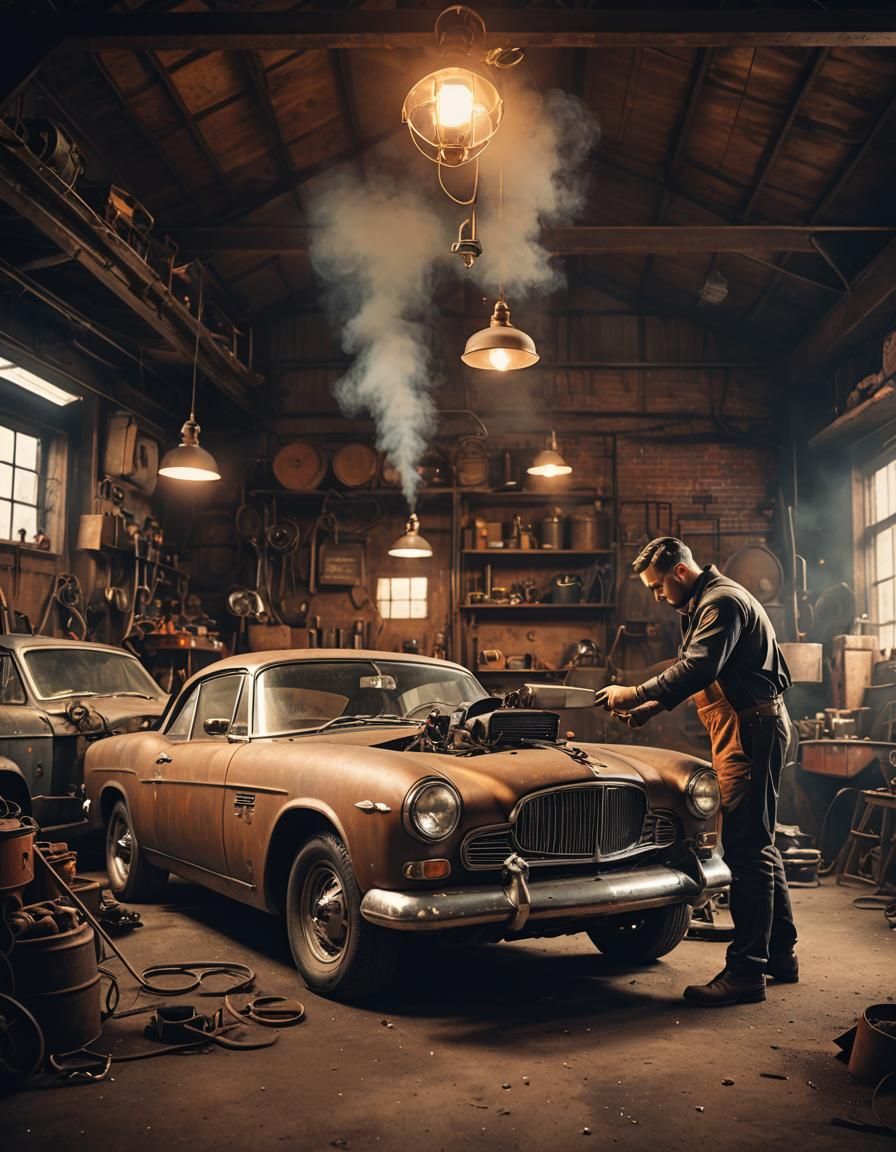 Retro Mechanic - AI Generated Artwork - NightCafe Creator