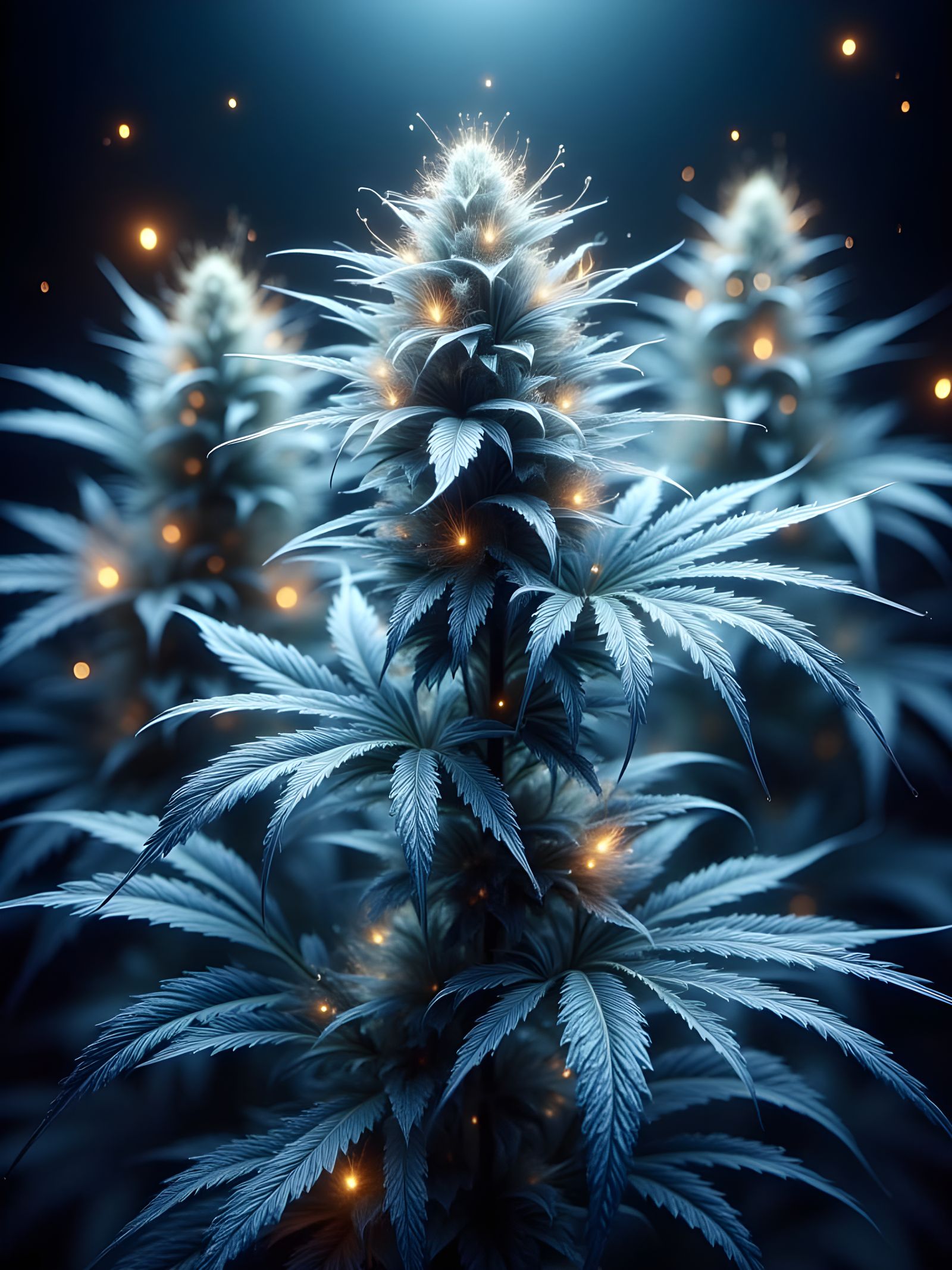 Ethereal Cannabis Scene in Dreamy Enchantment Styl... - AI Art