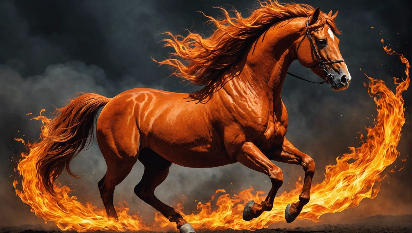 fiery horse - AI Generated Artwork - NightCafe Creator