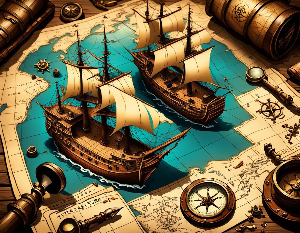 Map of the High Seas - AI Generated Artwork - NightCafe Creator