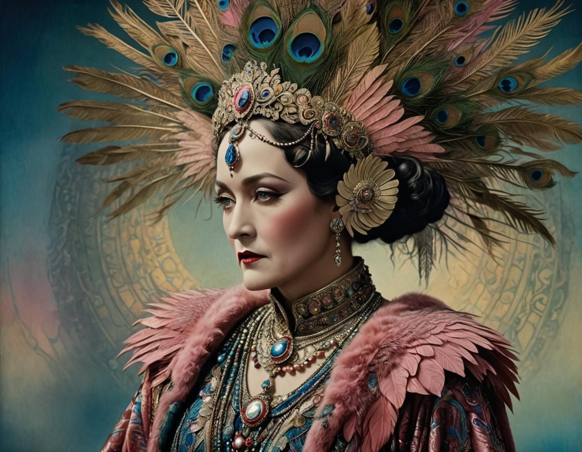 Gloria Swanson , face and shoulders 3/4 profile portrait in the ...