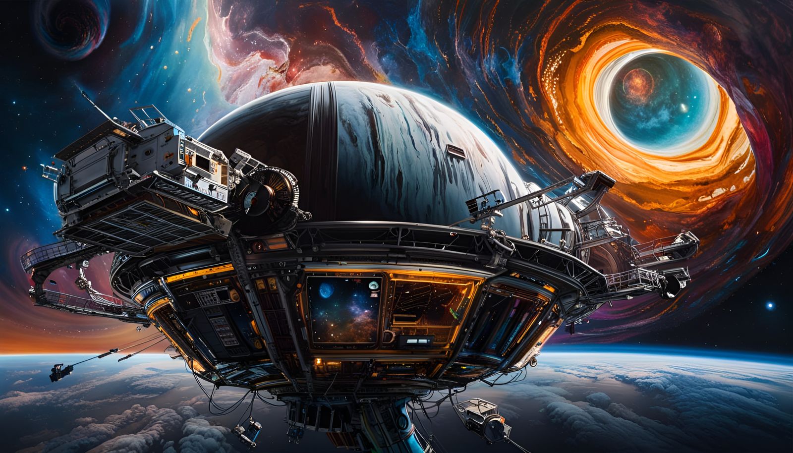 Wormhole Opening Over Jupiter - AI Generated Artwork - NightCafe Creator