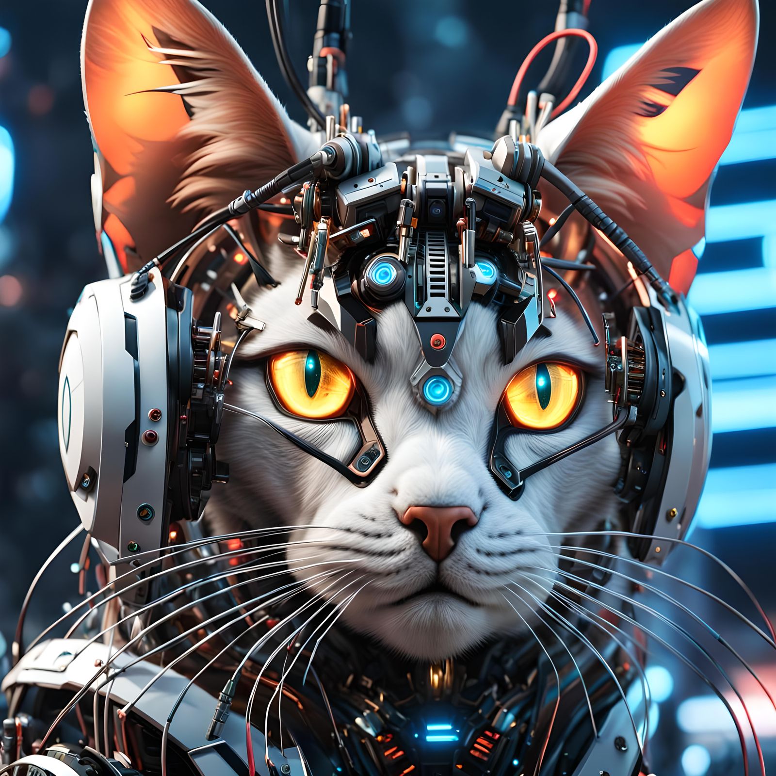 Cyber-Cat - AI Generated Artwork - NightCafe Creator