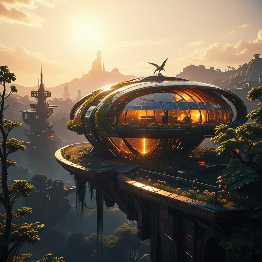 Solarpunk Metropolis of the Future Shines Bright a... - AI Art