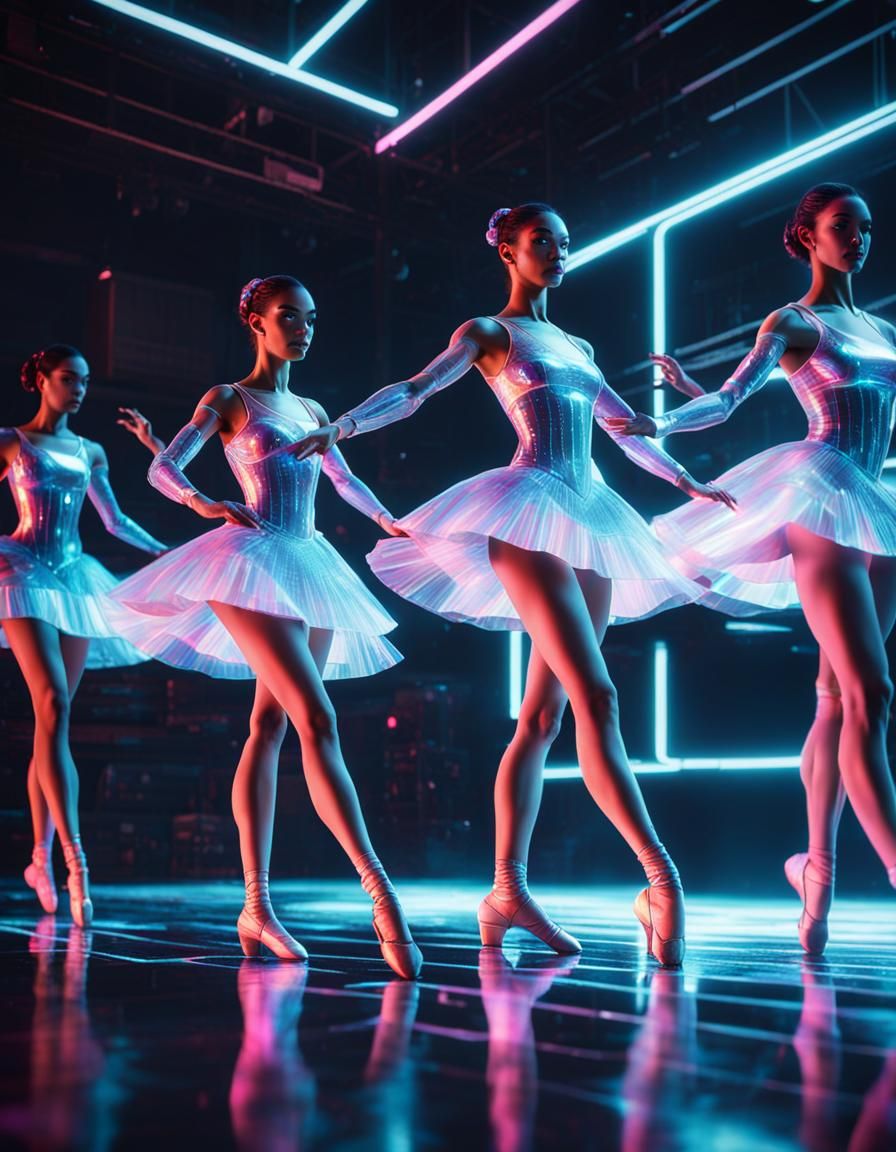 Neon Dancers - AI Generated Artwork - NightCafe Creator