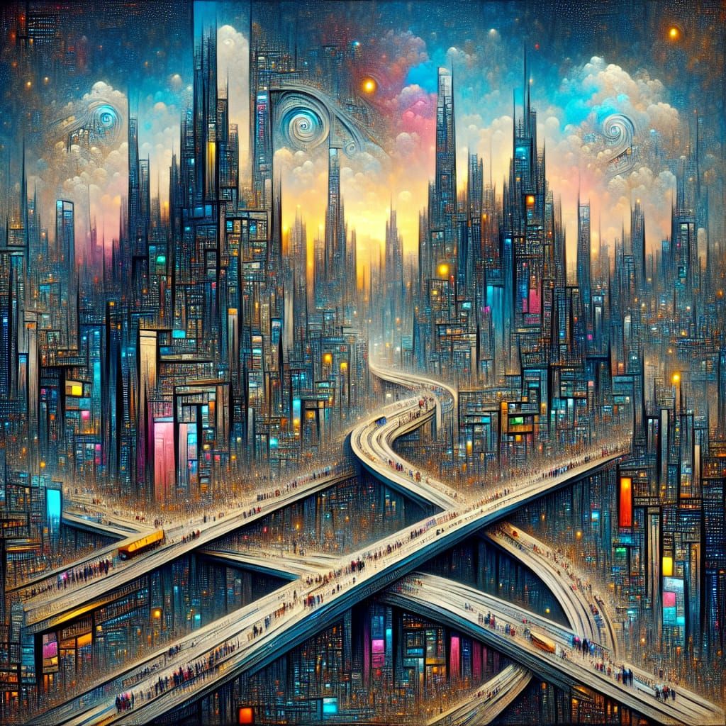 Future cityscape…..surrealism painting. - AI Generated Artwork ...