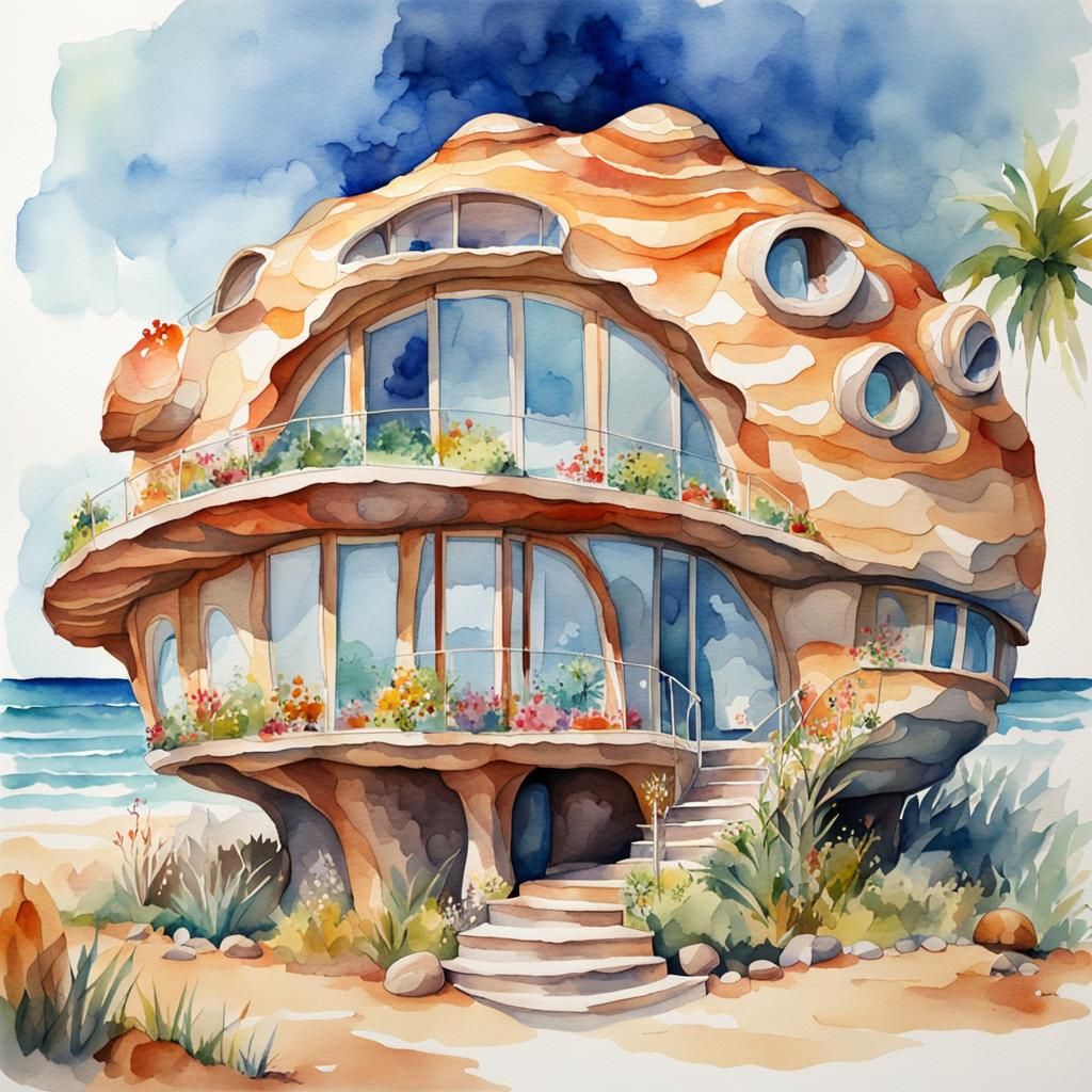A sea shell-house 2 - AI Generated Artwork - NightCafe Creator