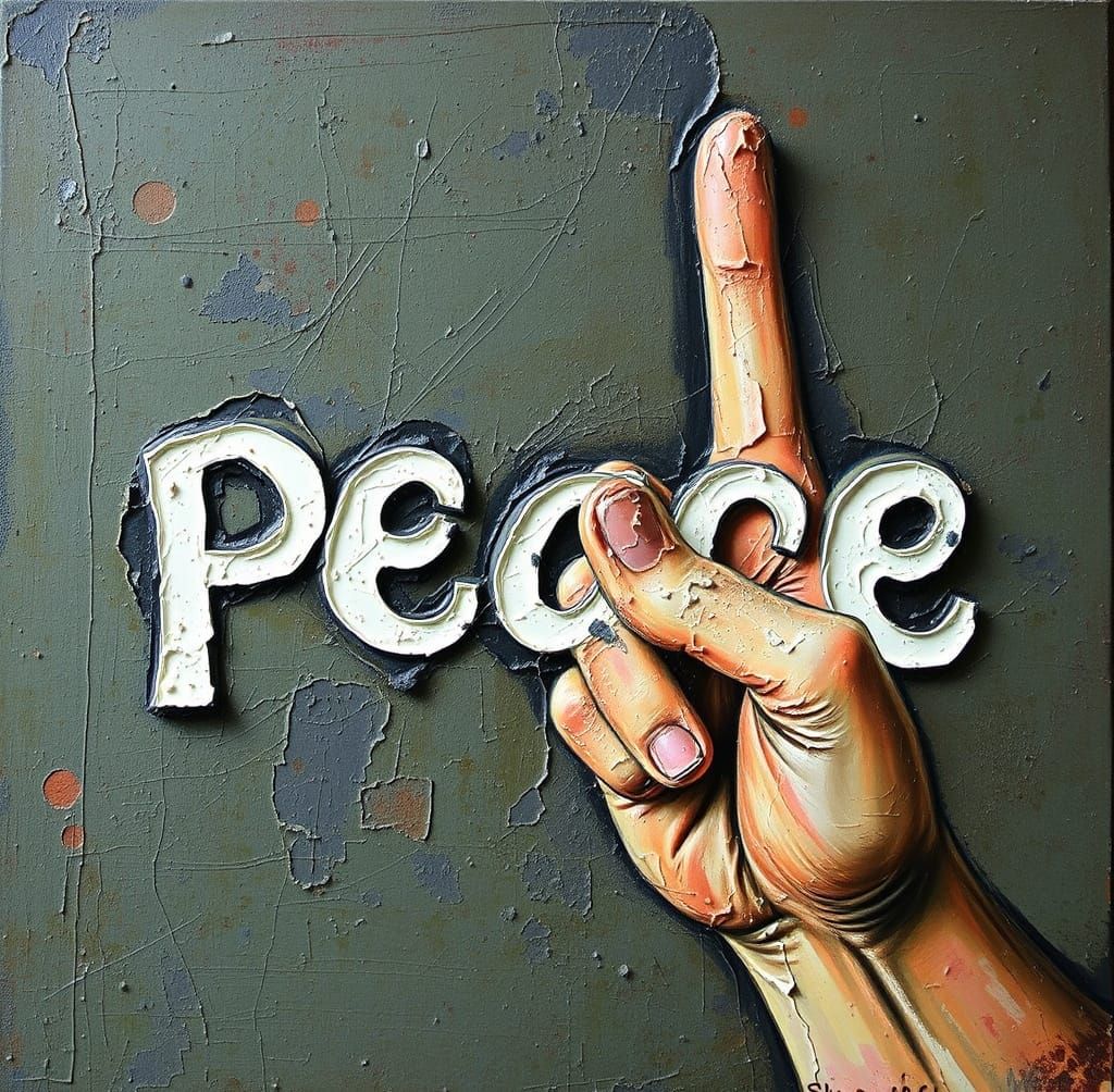 Abstract Surrealist Painting with Grattage Texture - AI Art