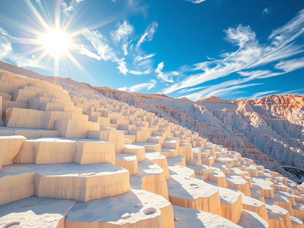 Dry Landscape - Ethereal Pamukkale Landscape in Hyperrealist...