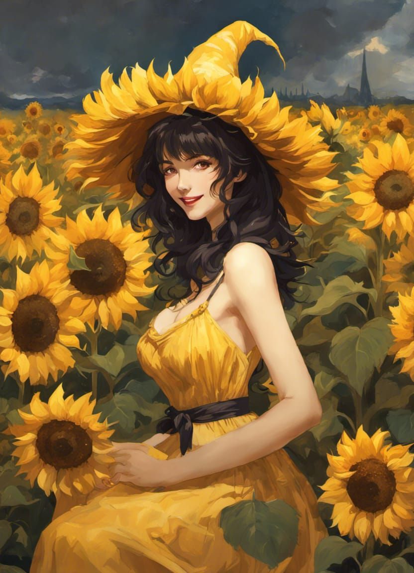 Dreamstar: The Sunflower Witch - AI Generated Artwork - NightCafe Creator