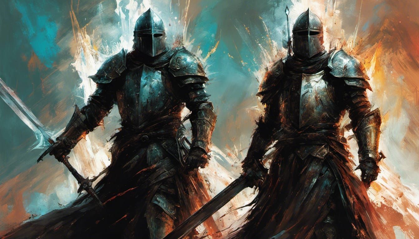 Two knight templars - AI Generated Artwork - NightCafe Creator