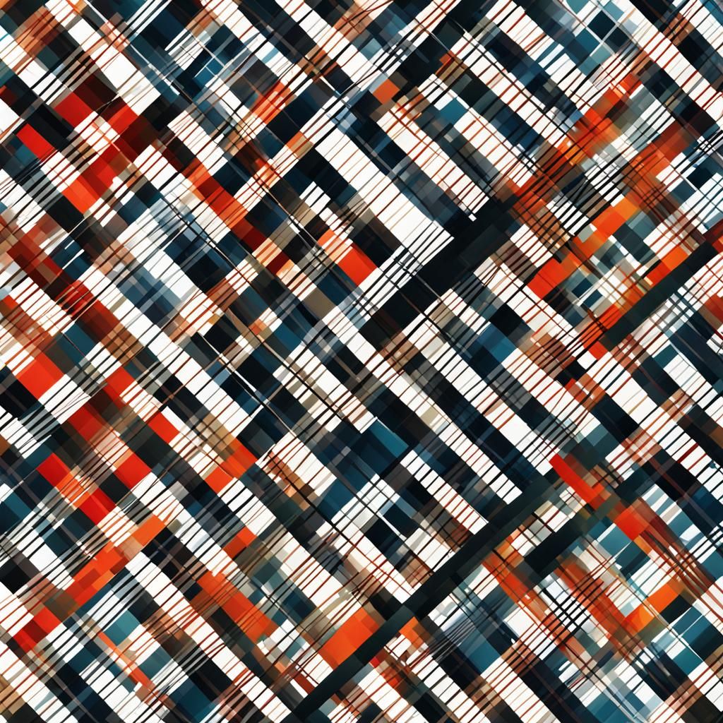 Dynamic illustrations featuring different variations of plaid patterns ...