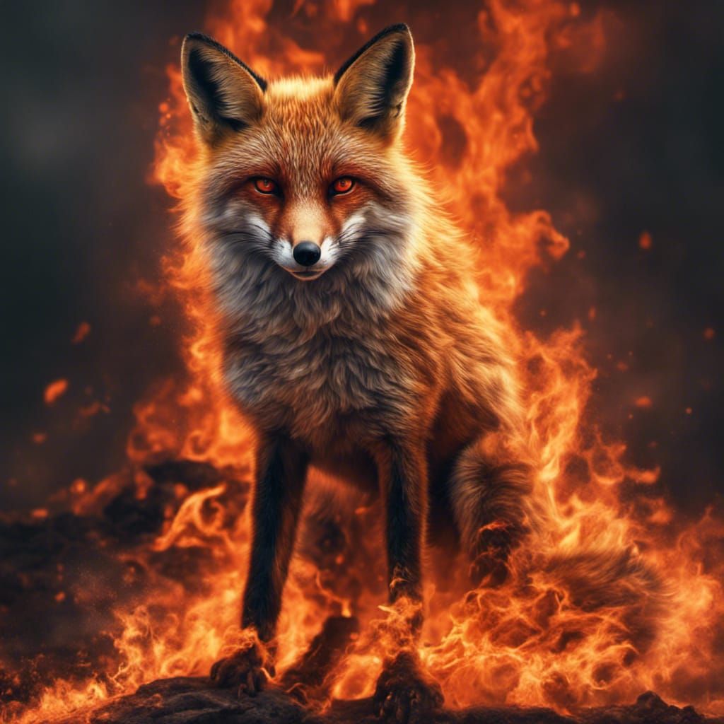 Fiery Fox - AI Generated Artwork - NightCafe Creator