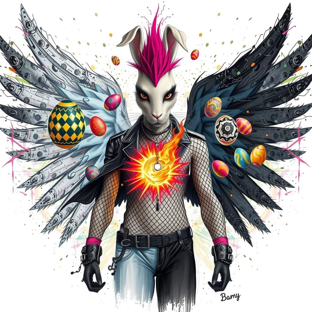 Kids Crayon drawings of punk goth Easter Bunny ,surreal child's drawing ...