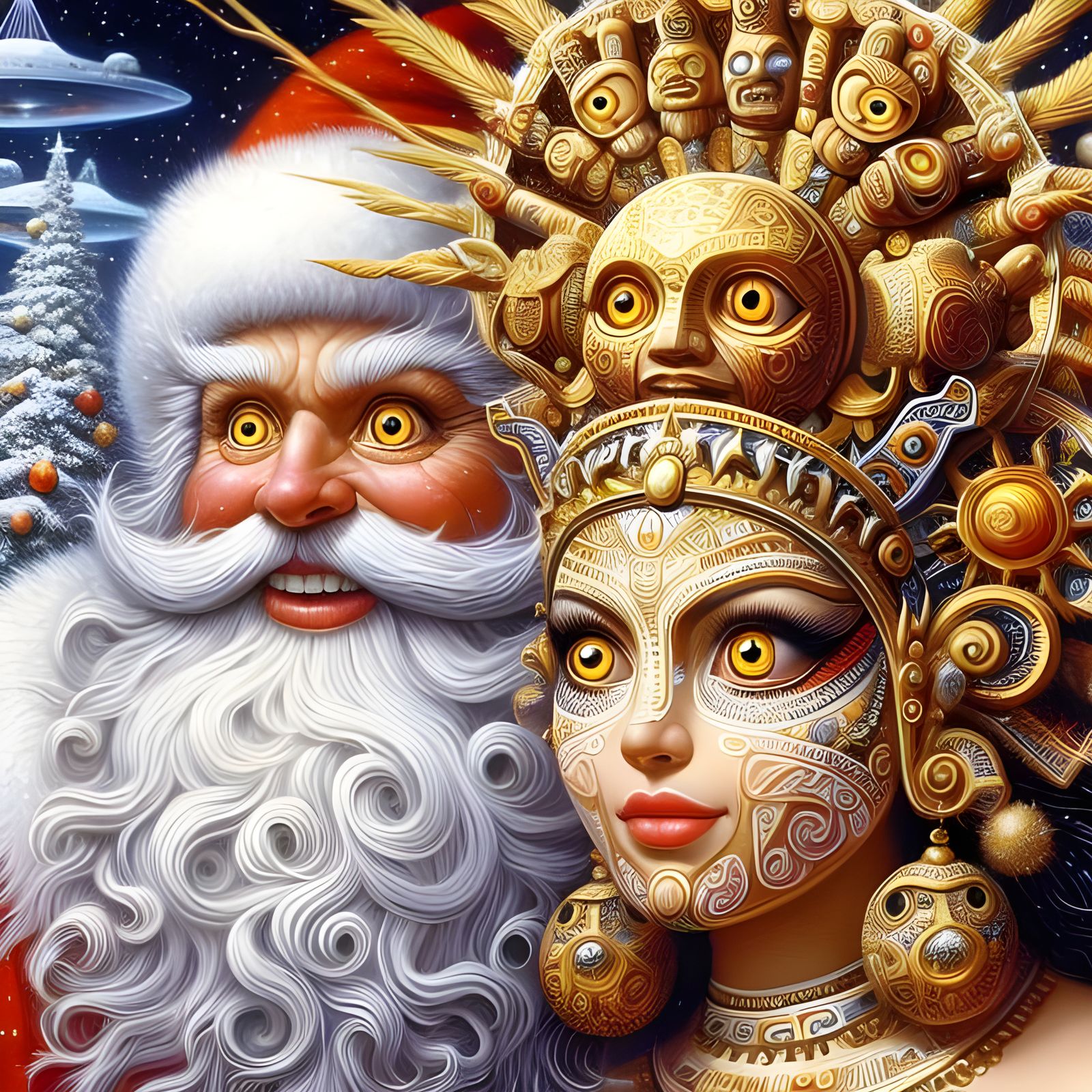 Santa's Aztec Christmas Special - AI Generated Artwork - NightCafe Creator