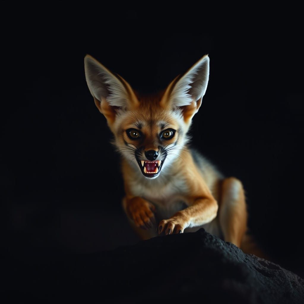 Fennec fox - Mysterious Fennec Fox in the Sahara Night