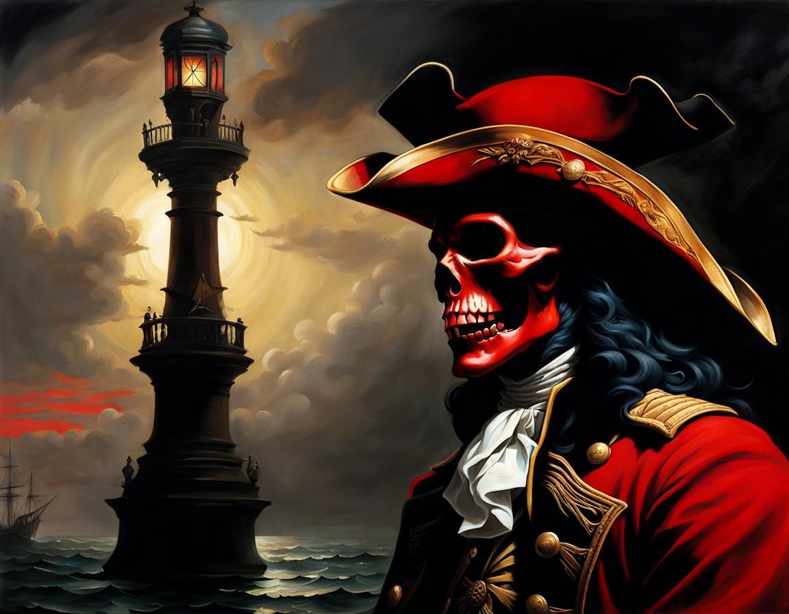 (1) Red Skull Pirate - AI Generated Artwork - NightCafe Creator