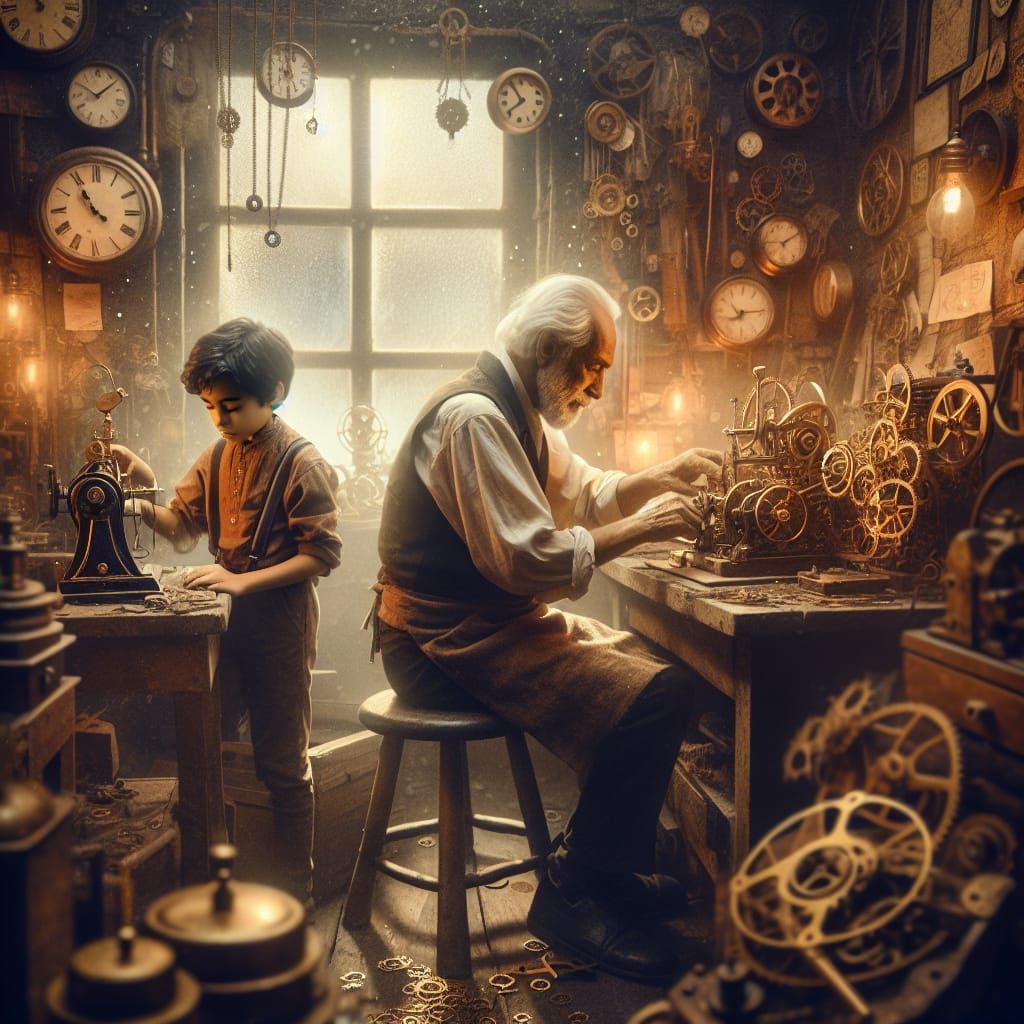 The clockmaker’s apprentice - AI Generated Artwork - NightCafe Creator