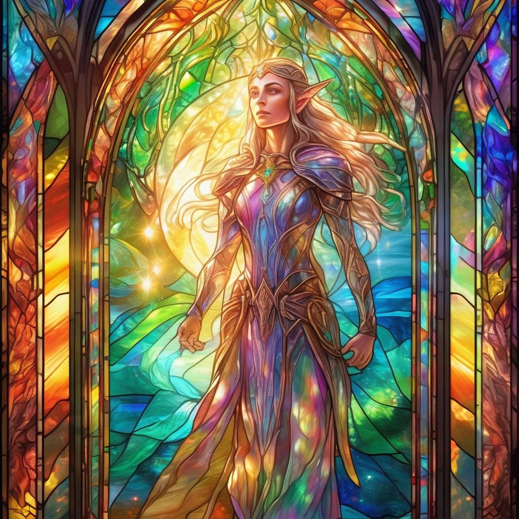 Stained Glass Elven - AI Generated Artwork - NightCafe Creator
