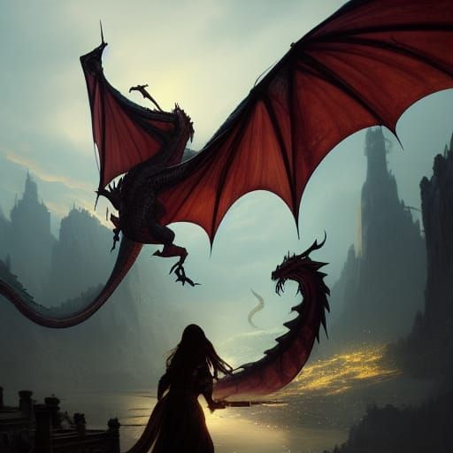 dragons, princess - AI Generated Artwork - NightCafe Creator