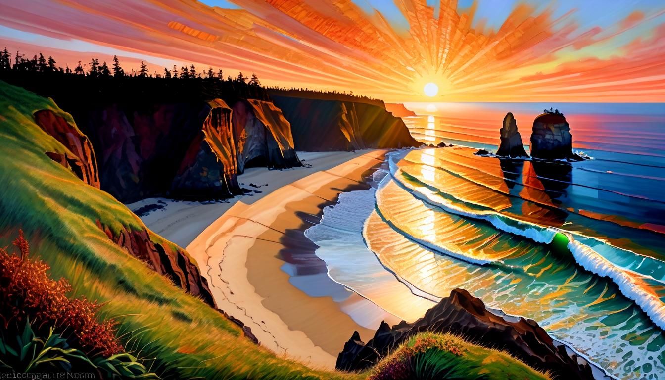 A BREATHTAKING, AWE-INSPIRING, SPECTACULAR, PANORAMIC, IMPASTO_GOUACHE ...