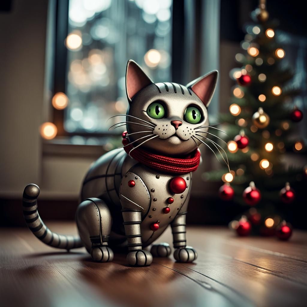 Christmas cat - AI Generated Artwork - NightCafe Creator