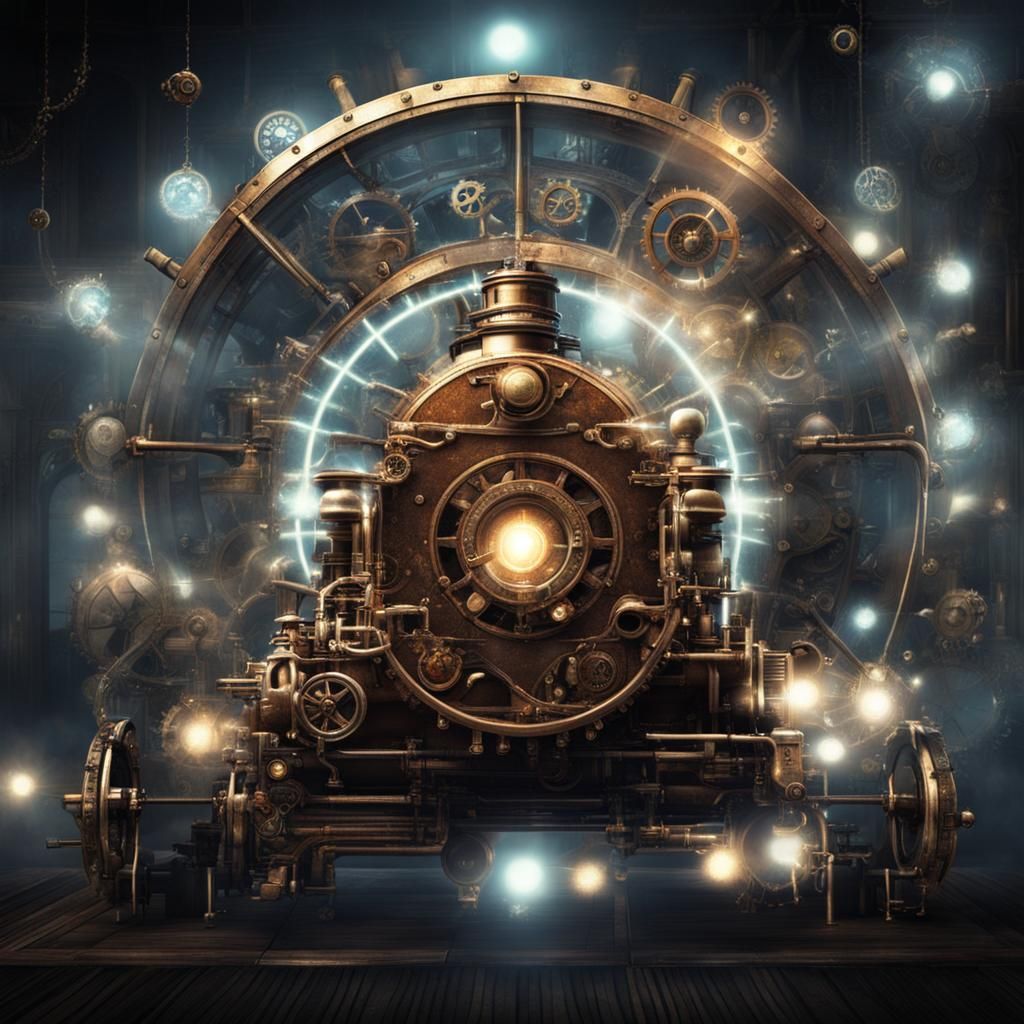 Hybrid of steampunk engine and steampunk portal - AI Generated Artwork ...