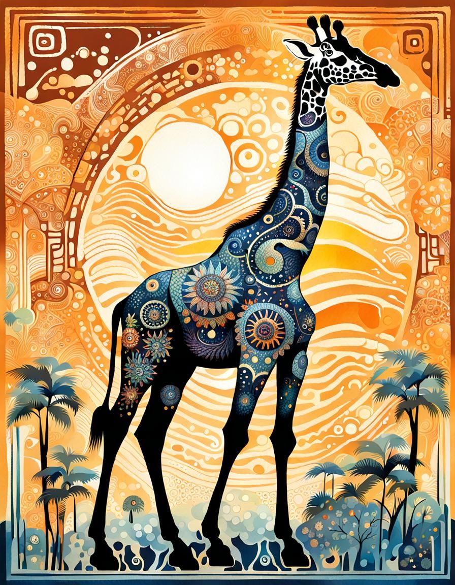 batik giraffe 2 - AI Generated Artwork - NightCafe Creator