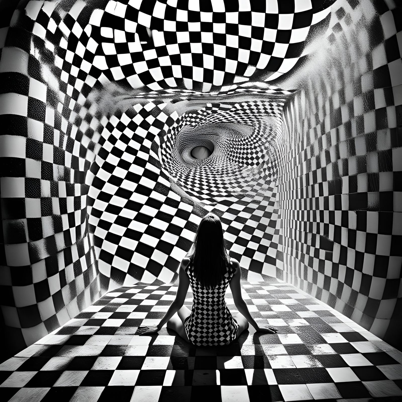 Optical Illusion - Checkerboard Girl: A Striking Optical Il...