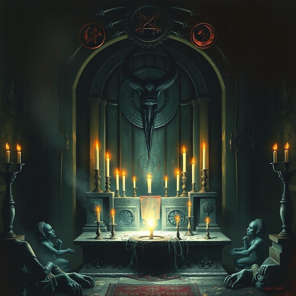 "Demonic Altar" - Dark Altar in Ominous Sanctuary