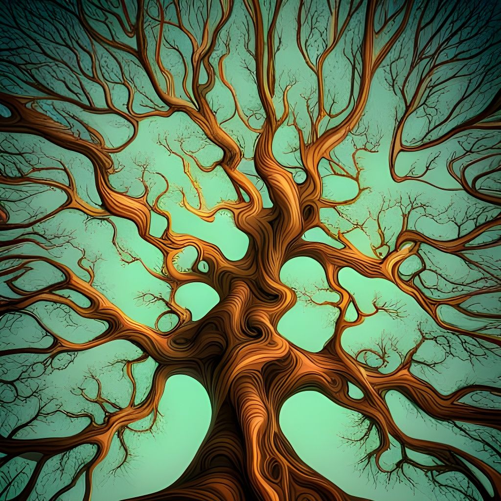 Random recursive tree fractal - AI Generated Artwork - NightCafe Creator