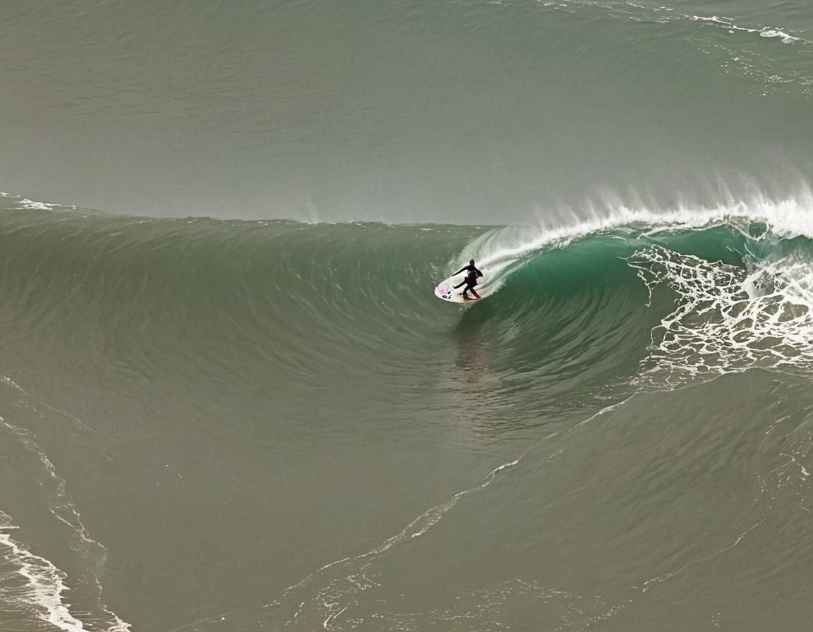 Surfer girl rides a giant pipeline - AI Generated Artwork - NightCafe ...