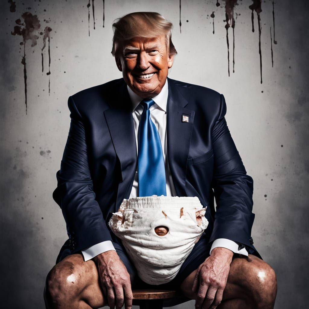 Donald Trump Wearing a Soiled Baby's Diaper