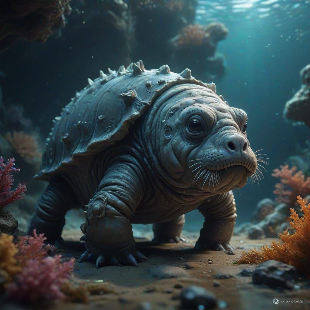 Life-Size Marine Tardigrade in Vivid HDR Details - AI Art