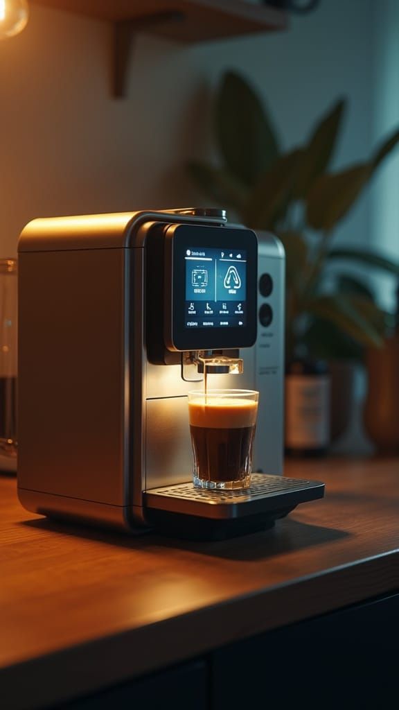 Sleek, Modern Coffee Machine in Cinematic Film Sti... - AI Art