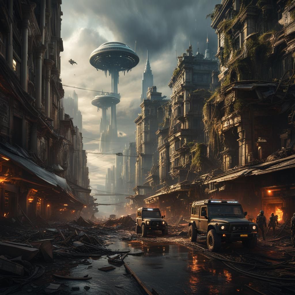 Aliens in city and damage whole country people are running for save her ...