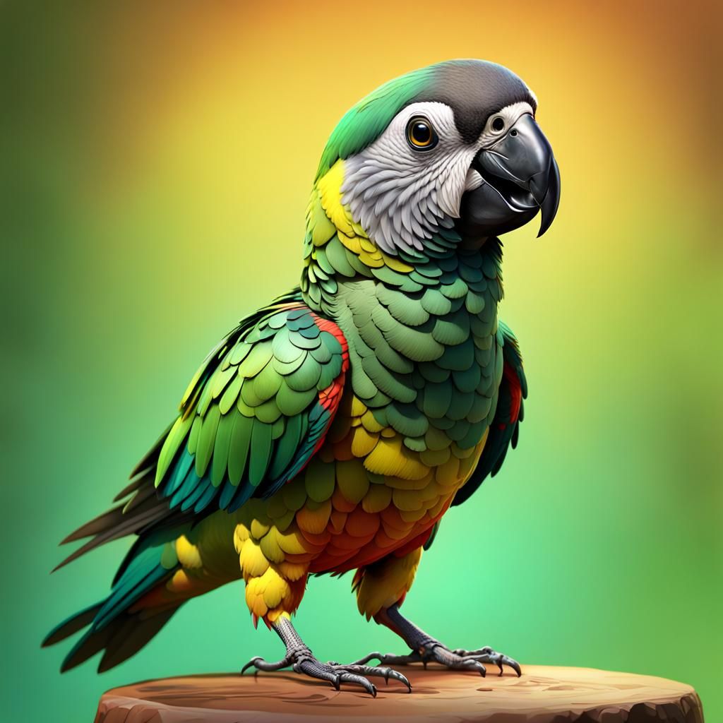 Senegal parrot, concept art, 3d digital art, - AI Generated Artwork - NightCafe Creator