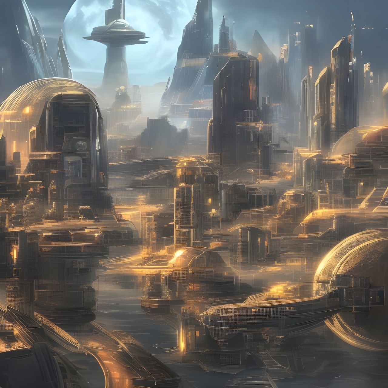 sci-fi cities - AI Generated Artwork - NightCafe Creator