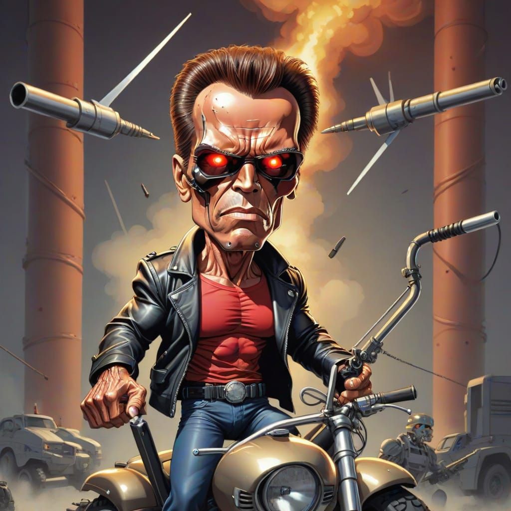 The Terminator - Funny Caricature of The Terminator