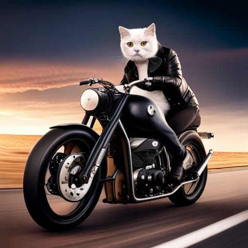 Cats on Motorcycles - AI Generated Artwork - NightCafe Creator