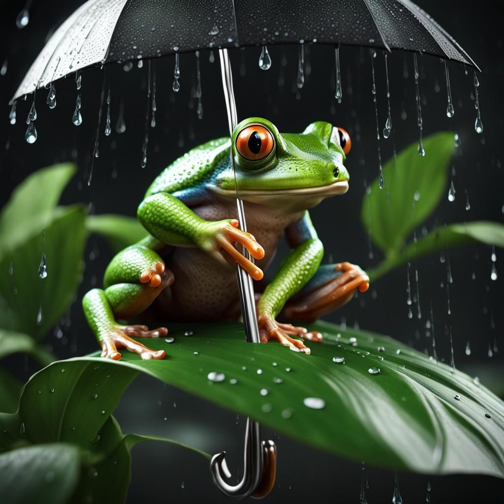 highly detailed photo realistic crystal style green tree frog holding ...