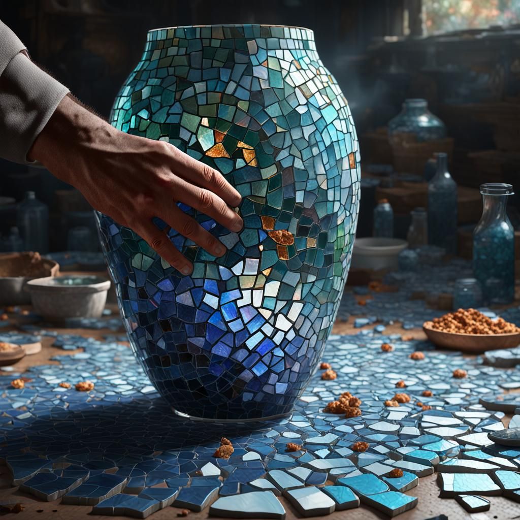 Vase Mosaic III - AI Generated Artwork - NightCafe Creator