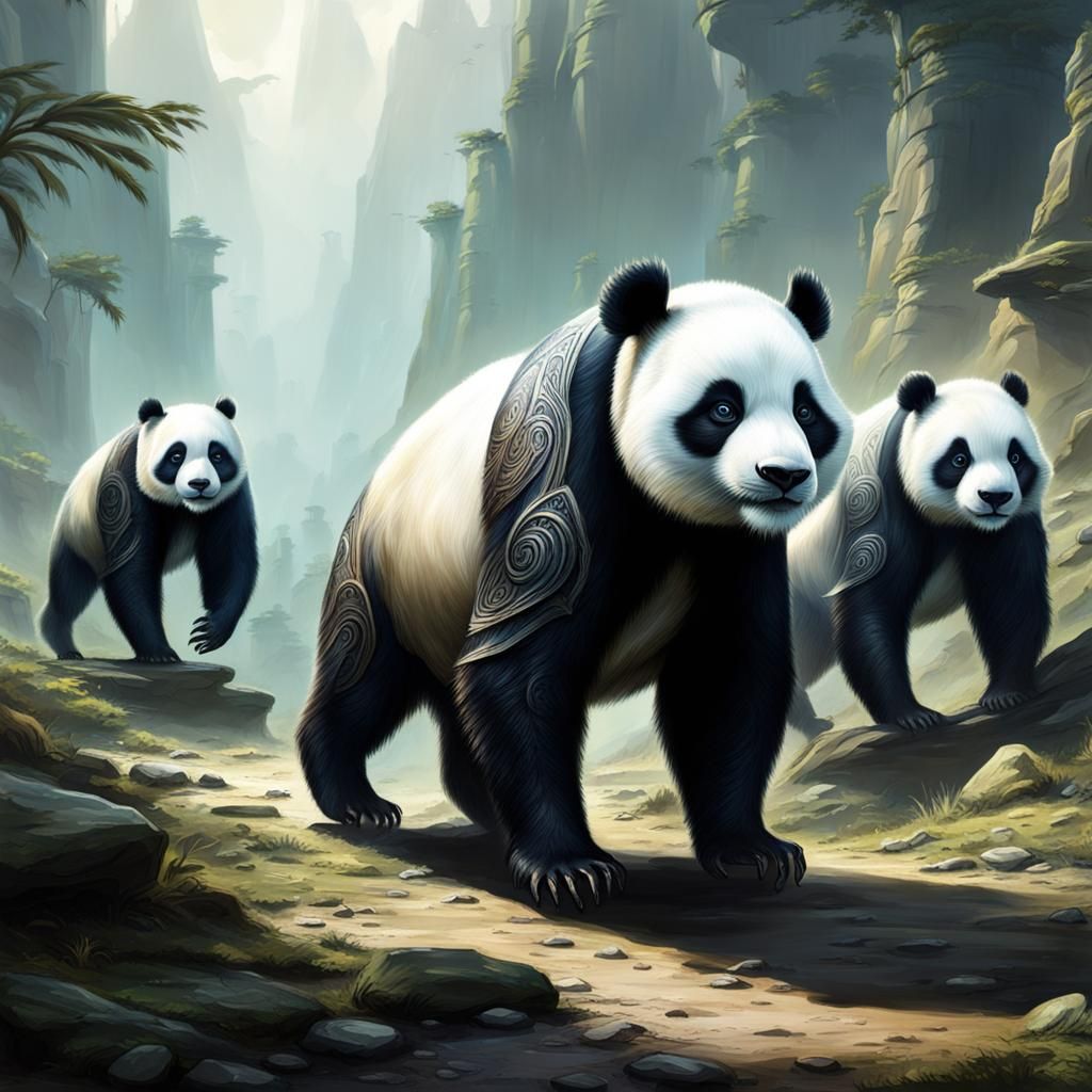 An ancient race of alien panda-like creatures - AI Generated Artwork ...