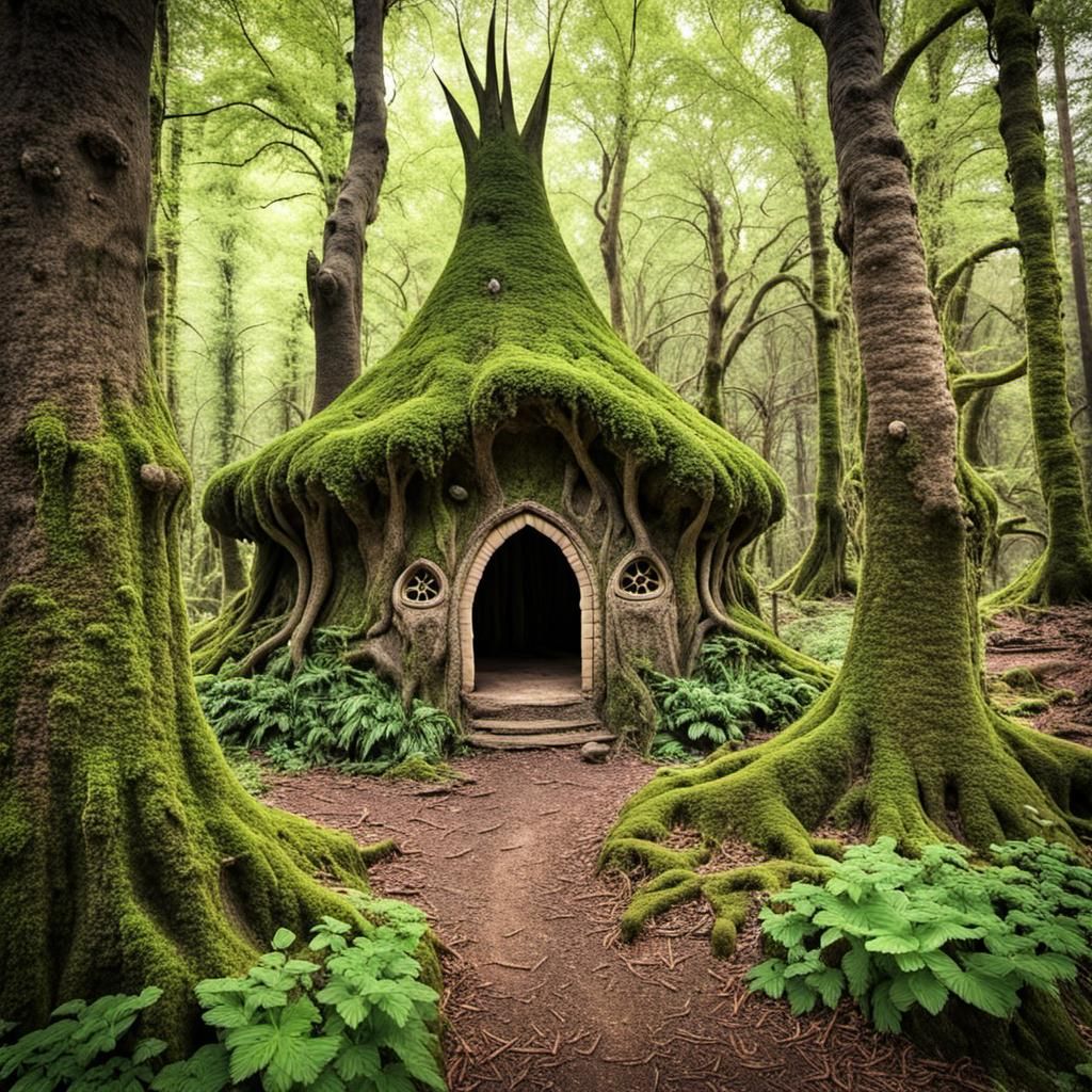 Fairy kingdom in a heavy wooded forest - AI Generated Artwork ...