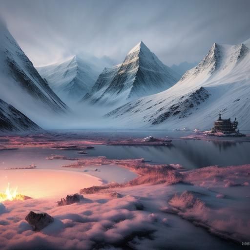 Winter morning in the Arctic, - AI Generated Artwork - NightCafe Creator