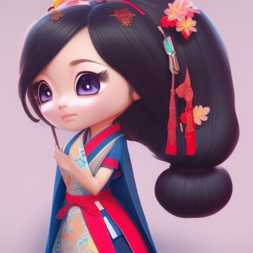 Chibi Geisha - AI Generated Artwork - NightCafe Creator