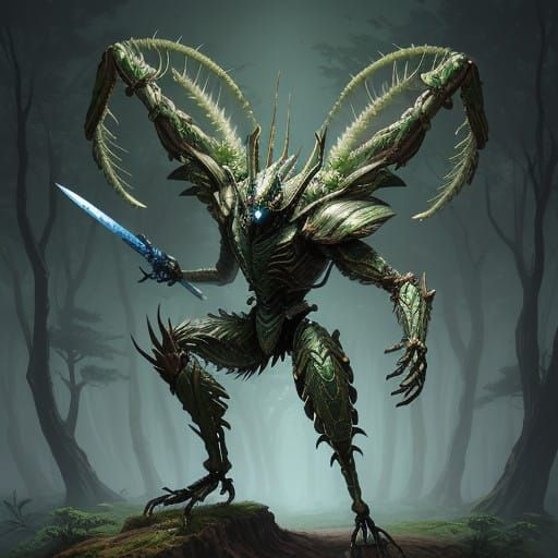 MANTIS SWORD - Ancient Mantis Hero Wields Mystical Sword in ...