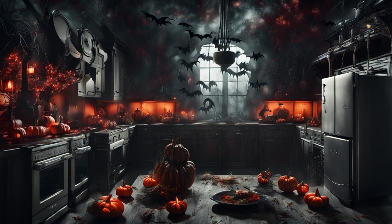 Spooky Kitchen - AI Generated Artwork - NightCafe Creator