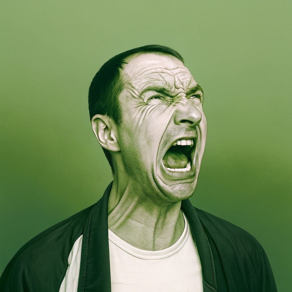 Detailed charcoal drawing of A Man Screaming (Realistic Image - Studio ...